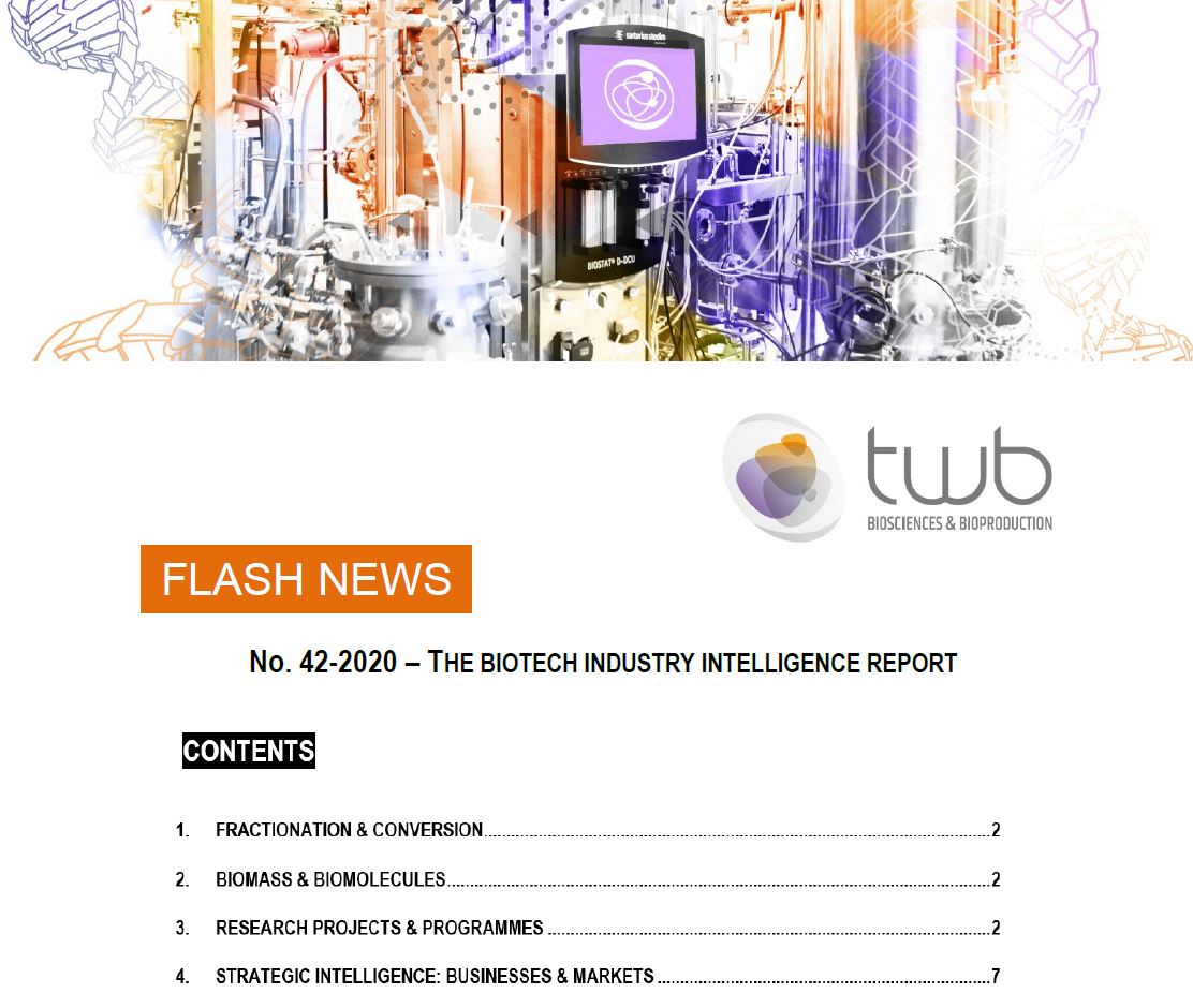 BIOTECH INDUSTRY FLASH NEWS N°42 - Toulouse White Biotechnology